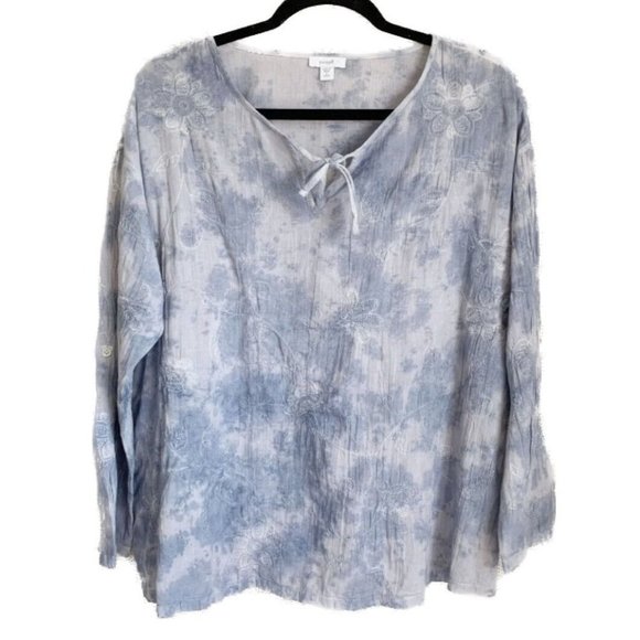 J. Jill | Tops | Jjill Pure Jill Top Petite Small Sky Blue Tie Vneck ...